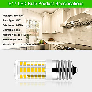 TZLONMFG KEI D28x kel 2816x Refrigerator Bulb 3W E17 LED Fridge Light Bulb Kei 125v 40W Appliance Bulbs, 5304522314 5304517886 Natural White 4000K 100V-265V Fridge Lamp, 2-Pack