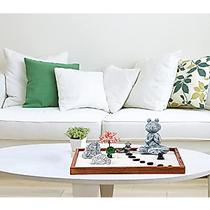 Zen Garden for Desk Jardin Zen Garden Kit Min Zen Garden Accessories Frog-Shaped 14 x 10 inch