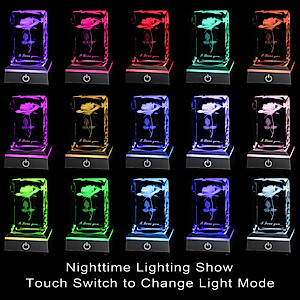 hochance 3D Rose Crystal Multicolor Nightlight,I Love You Decolamp,Perfect Mothers Day Gifts for Mom Mother My Girlfriend Wife Her,Unique Valentines Anniversary Birthday Presents Ideas