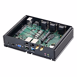 HUNSN Industrial Computer, Fanless Mini PC, Windows 11 / Linux Ubuntu, I5 8250U 8259U 8260U 8350U 8265U, IM07, GPIO, Watchdog, WOL, SIM Slot, 2 x LAN, 6 x COM, 8G DDR4 RAM, 256G SSD