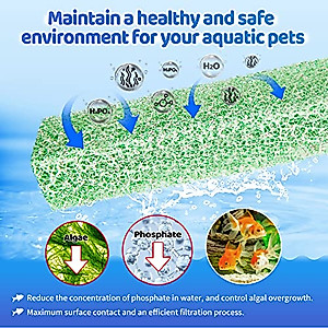 HiTauing 6 Count Phosphate Reducer Filter Pads for aqueon，Fish Tank Filter Pads for QuietFlow LED PRO Model 10