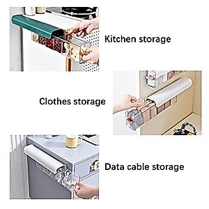 MEUMITY Wall Mounted Transparent Storage Box,Multifunction Organizer Punch Free 6 Cell Drawer Organizers Hanging Storage Box for Data Cable Underwear Socks Kitchen,White
