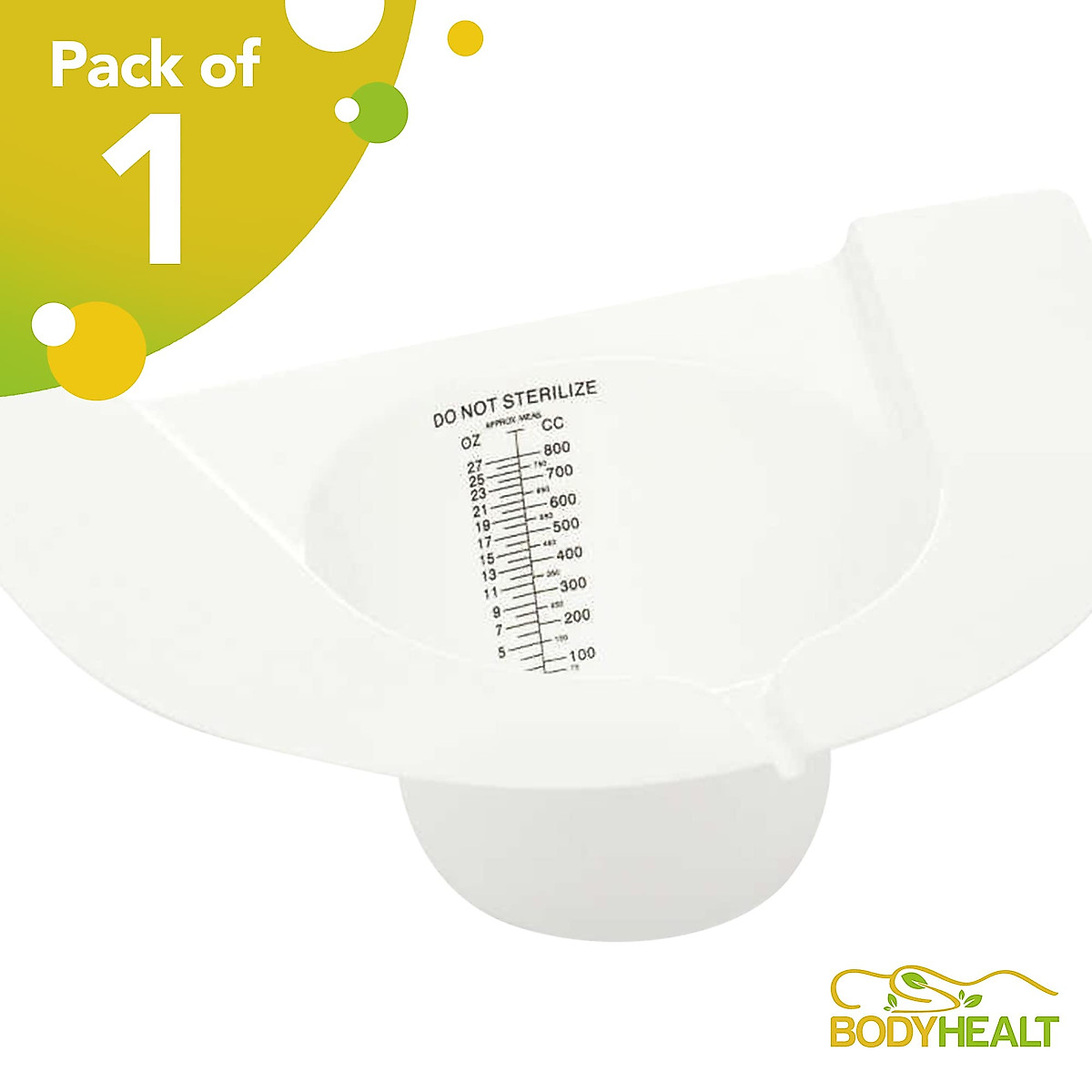 BodyHealt Graduated Specimen Collector Slant Pan Slant Collectors Capacity, Toilet Nursing Hat for Urine, Specimen Collector Urine with Durable Materials, (01 Pack)