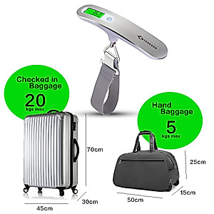 Luggage Scale MYCARBON Digital Scale High Precision Hanging Scale 110 lb/ 50KG With Backlit Ultra Portable Scale Stainless Steel Digital Travel Scale for Luggage,Perfect for Home Use and Gifts