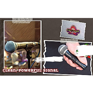 Fat Toad Vocal Microphones with XLR Mic Cables & Clips (2 Pack) Cardioid Dynamic Handheld for Home Studio Recording Package, Live Stage Singing, Adult DJ Karaoke | Pro Audio Mic Cords, 3-Pin Wire