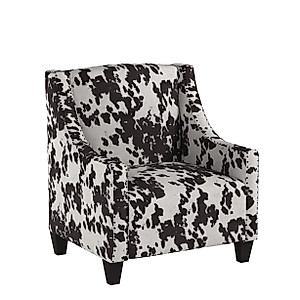 Christopher Knight Home Elysabeth Studded Velvet Club Chair, Milk Cow / Dark Brown 32.75D x 29.25W x 37.5H in