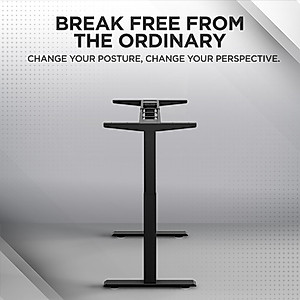Rise UP Dual Motor Electric Adjustable Height Width Standing Desk Frame with Memory Premium Quality sit Stand up Ergonomic Home Commercial Office Desk Base Legs Base Table no Desktop Computer Black