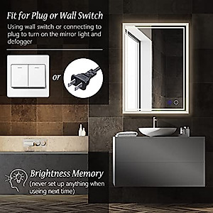 ZELIEVE 24 x 32 LED Backlit Mirror Bathroom Vanity with Lights,Anti-Fog,Dimmable,CRI90+,Touch Button,Water Proof,Horizontal/Vertical,Lighted Mirror Wall Mounted,LED Mirror for Bathroom,LED Mirrors