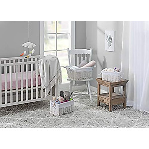 Three Nesting Wicker Nursery Baskets with Fabric Liners