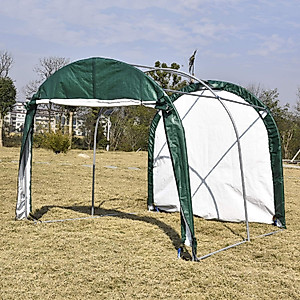 Walnest Large Heavy Duty Carport Car Canopy Portable Garage Boat Shelter Tent for Party, Wedding, Garden Storage Round Top Style 10 x 8 ft Green