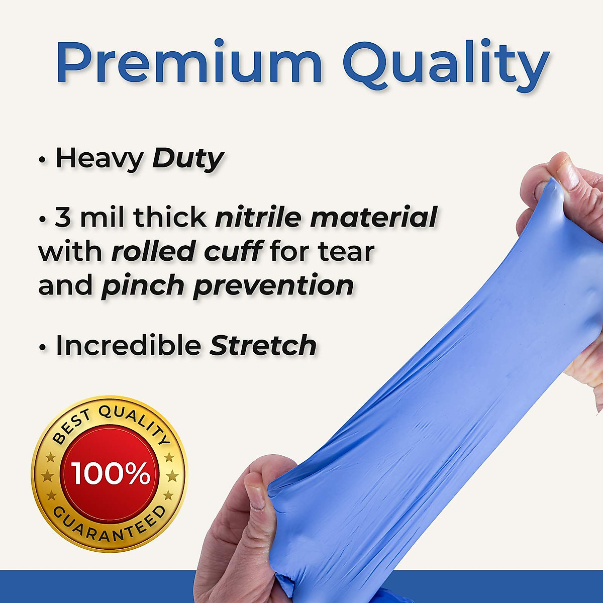 Care Plus Medical Nitrile Examination Gloves Blue Disposable Medium 100 Count