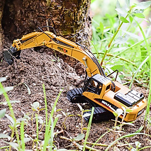 Ailejia Alloy Excavator Construction Truck Toy Tractor Boy Toy Manual Excavator Metal Construction Equipment Models
