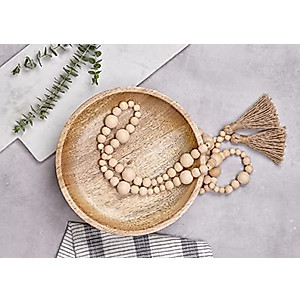 HUCH - Mango wood, Wooden bowls for decor - Fruit bowl - Decorative Bowls for Home Decor - Wood Fruit Bowl - Pedestal Bowl - Footed bowl - Wooden bowl