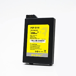 BEBAT PSP-S110 Battery,2500mAh Hign Capacity for Sony PSP 2000/3000 PSP-S110 Console,Rechargeable Battery Lithium Ion Battery Pack Replacement