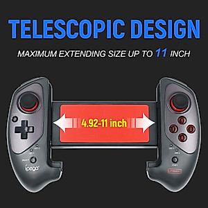 Mcbazel PG-9083s Wireless 3.0 Stretching Extendable Gamepad Telescopic Game Controller Joystick Pad for 5-10 inch Android Smart Phone Tablet Windows PC (NOT for iOS)