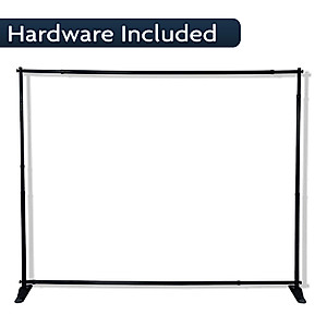 BannerBuzz Sneeze Guard, Adjustable Banner Stand, 580GSM Full Tarp PVC Clear Vinyl with Black Coated Aluminium, Vision Clarity Up to 90% (5' W x 5' H)