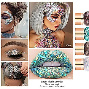 1PCS Sparkling Liquid 30ml Cosmetic Long Glitter Chunky Nails Hair Body Gel Glitter Eyeshadow Sequins Lasting Glitter Festival Makeup Face Mermaid Store Front Play Set (D, One Size)