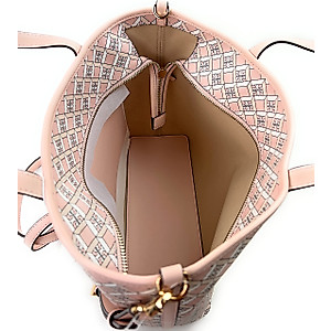 Tory Burch Women's Geo Logo Mini Top Zip Tote (Dusted Blush)