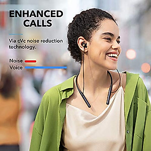 Soundcore Anker Life U2 Bluetooth Neckband Headphones with 24 H Playtime, 10 mm Drivers, Crystal-Clear Calls with CVC 8.0, USB-C Fast Charging, Foldable & Lightweight Build, IPX7 Waterproof