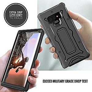 ArmadilloTek Vanguard Designed for Samsung Galaxy Note 9 Case (2018 Release) Military Grade Full-Body Rugged with Built-in Screen Protector & Kickstand (Black)