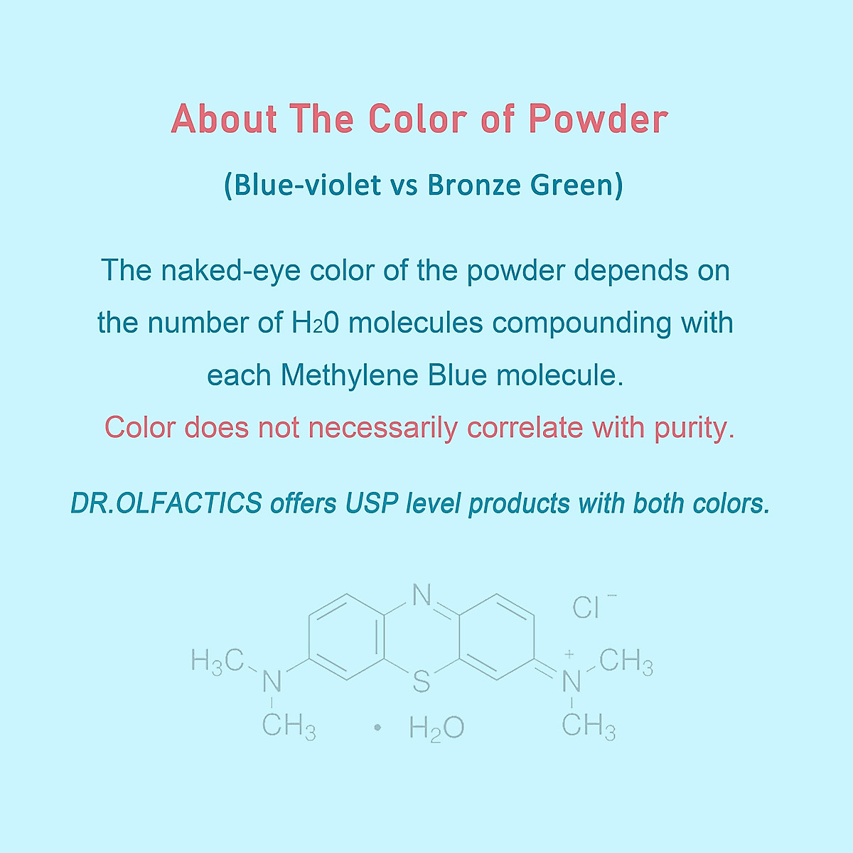 Methylene Blue Powder 6 Grams (Dark Greenish Crystalline) USP Grade - Prepare 600 mL 1% Solution