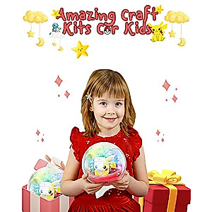 Make Your Own Night Light Kit for Kids - Light-Up Easter Egg Terrarium Craft Kit for Pokemon - Arts & Crafts Activities Kit - Bedroom Decoration Easter Gifts for 4 5 6 7 8-12 Year Old Kids- Yellow