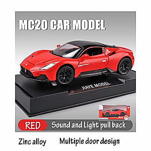 Toy Cars Model MC20 Alloy Collectible Pull Back Diecast Vehicles with Light&Sound (Red)