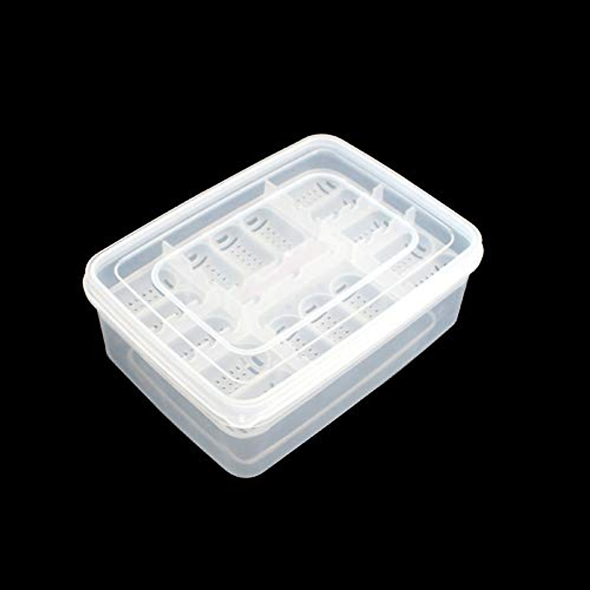 JOBEDE 16 Grids Reptile Breeding Box, Reptile Egg Incubator Professional Plastic Reptile Breeding Box Hatching Box Case Tray for Hatching Gecko Lizards Lions Mane Without Thermometer