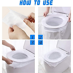 Luckyrao 50 PCS Travel Disposable Toilet Seat Cover Waterproof Portable WC Pad Toilet Mat For Baby Pregnant Mom,Independent Packing