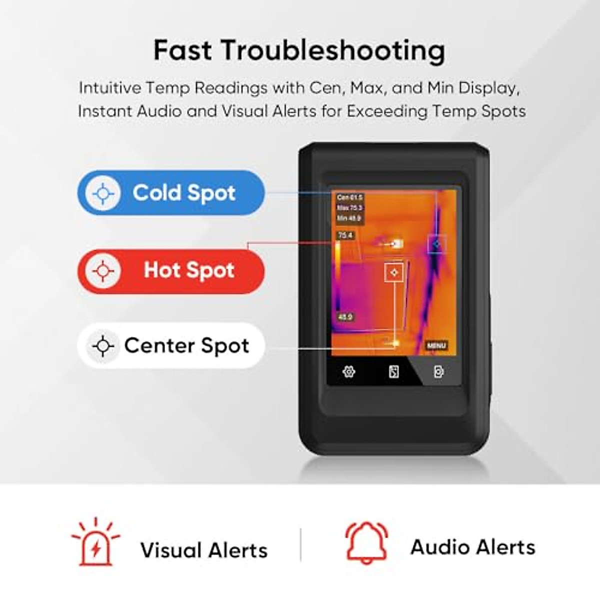 HIKMICRO Thermal Camera Pocket2 256 x 192 IR Resolution Thermal Imaging Camera with 8MP Visual Camera, 25 Hz, Wi-Fi, 3.5" Touch Screen Thermal Imager, IP54, -4°F~752°F