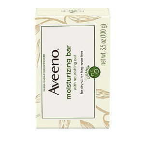 Aveeno Gentle Moisturizing Bar Facial Cleanser with Nourishing Oat for Dry Skin, Fragrance-free, Dye-Free, & Soap-Free, 3.5 oz (Pack of 2)