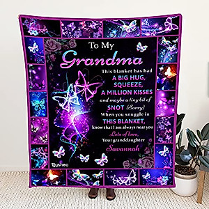 Toyshea to My Grandma Blanket Grandma Gift Blankets Soft Fleece Sherpa Throws Personalized Grandmother Gifts for Mothers Day from Grandchildren Grandson Granddaughter Gift for Birthday Christmas