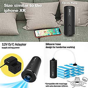 VMSTR Travel Vacuum Storage Bags with Electric Pump, Medium Small Space Saver Bags for Travel and Home Use