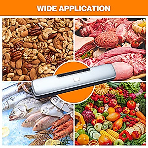 Vacuum Sealer Machine,Food Sealer for Food Saver- Automatic Air Sealing System for Food Storage,Design with Dry and Moist Food Modes ,12.6 Inch with 15Pcs Seal Bags Starter Kit