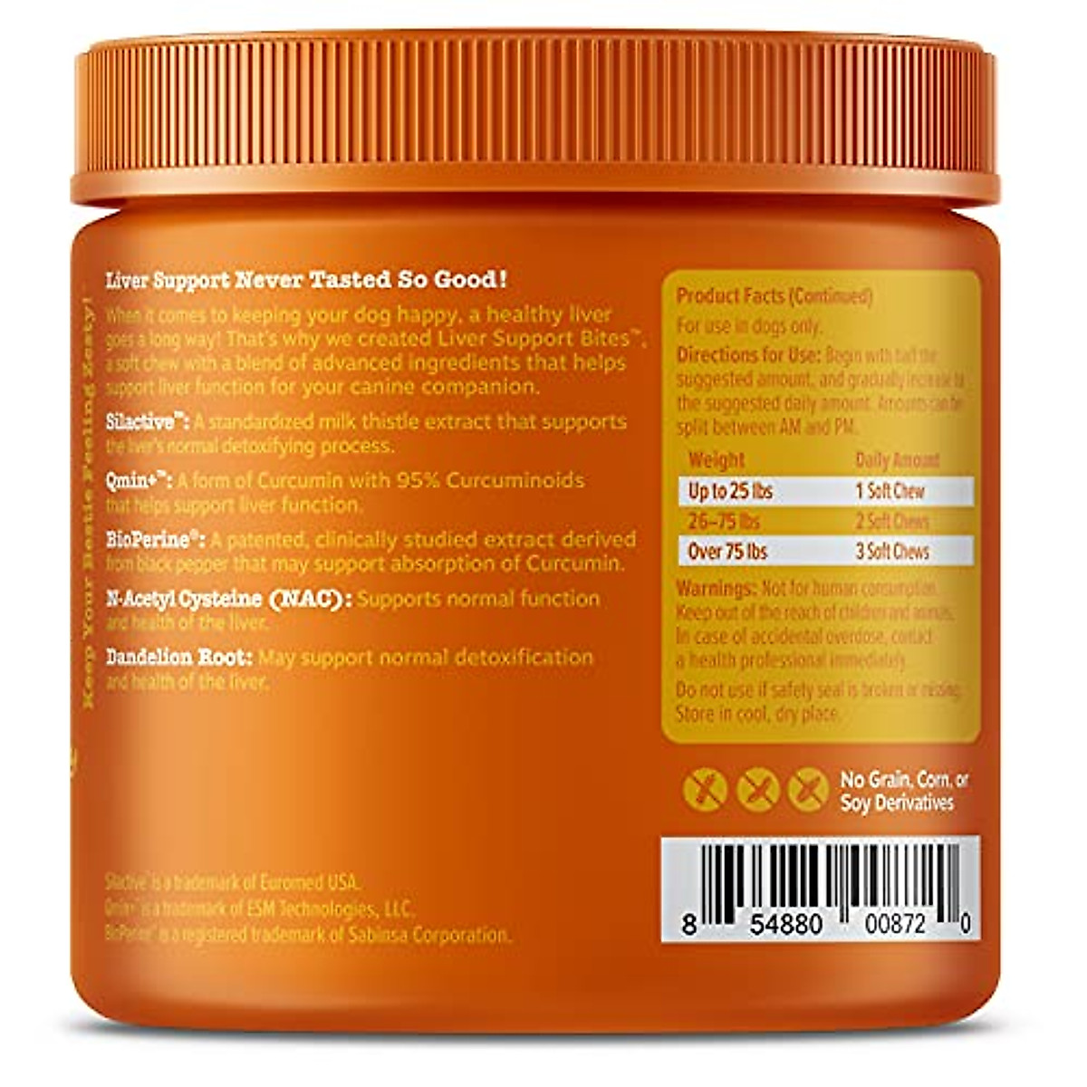Zesty Paws Liver & Kidney Support Supplement for Dogs - with Milk Thistle Extract, Turmeric Curcumin, Cranberry & Choline - Natural & Grain Free Soft Chew Formula - for Dog Liver Function & Detox