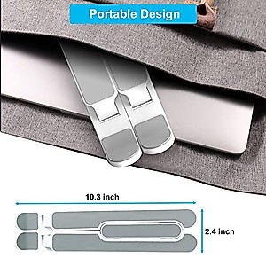 Adjustable Laptop Stand for Desk, Portable Computer Stand Laptop Riser for Desk, Fold able Laptop Holder, 6 Angles Computer Riser, Compatible with 9-15.6 Inch Laptops, Phone, Tablets, Books (White)