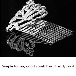 Princess Tiara Comb, 2PCS Mini Crown Rhinestone Hair Comb, Flower Girls Crystal Rhinestone Crown Hair Comb Hair Accessories(silver)
