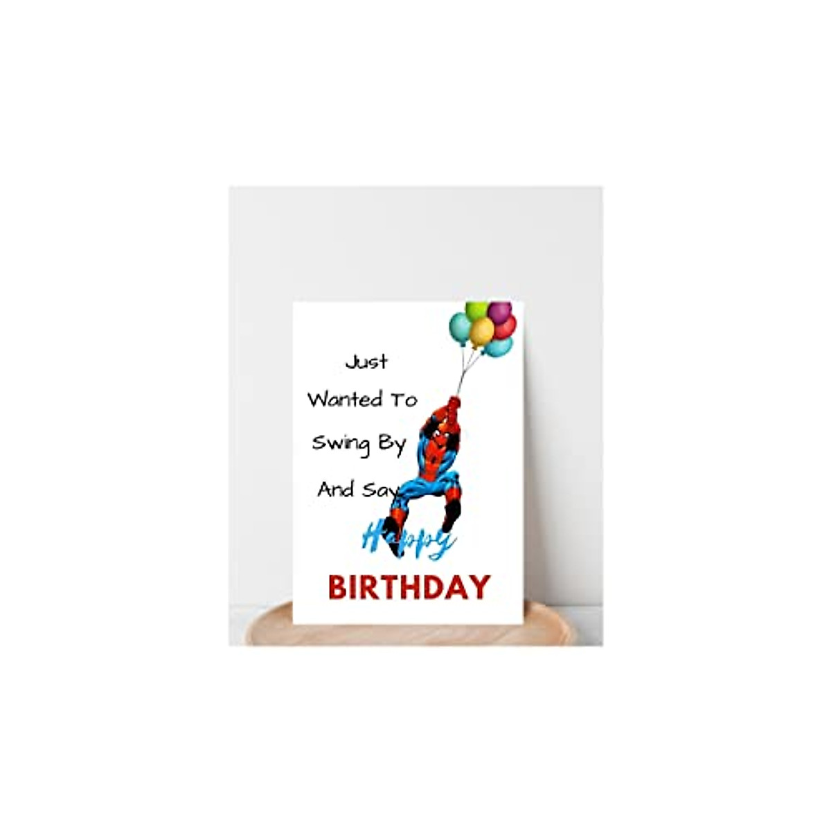 "Spiderman Inspired “Just Wanna Swing By and Say Happy Birthday”, Birthday Card, Super Hero Card, Card For Him, Card For Her, Handmade Card