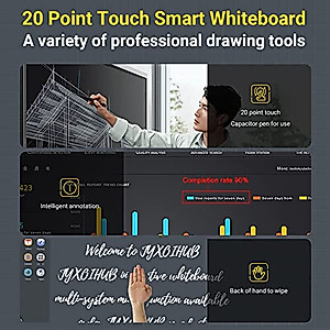 Smart Board for Classroom and Conference,JYXOIHUB 75 Inch Electronic Whiteboard Build in Android and Windows OS with 4K HD Touch Screen Interactive Whiteboard,Smart Digital Whiteboard (Board Only)