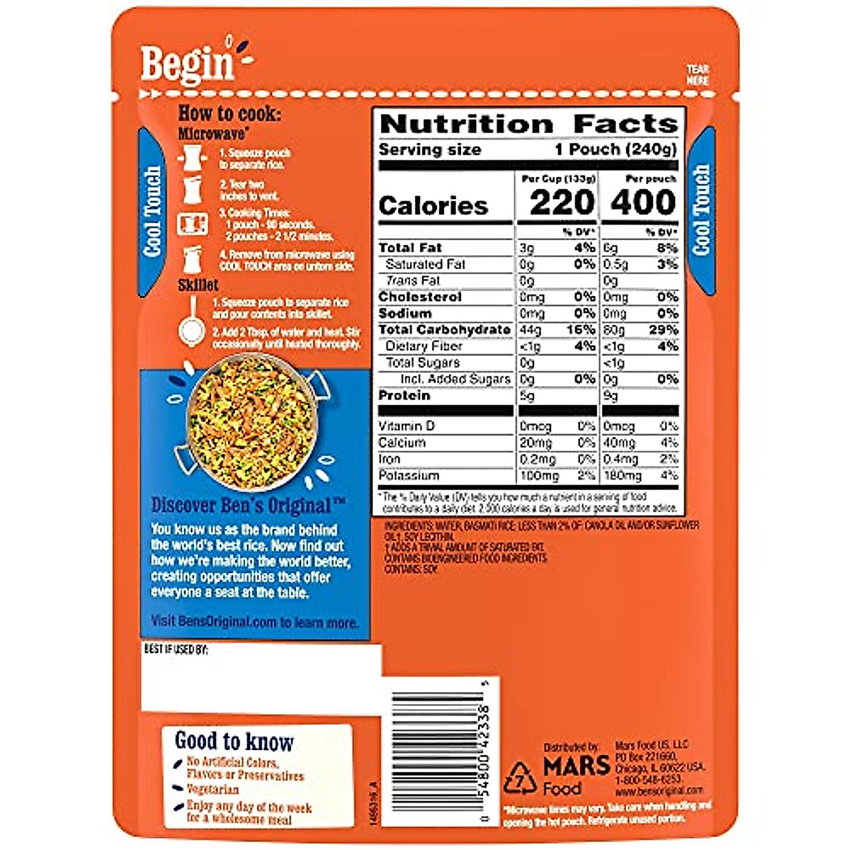 BEN'S ORIGINAL Ready Rice Basmati Rice, Easy Side Dish, 8.5 OZ Pouch (Pack of 12)