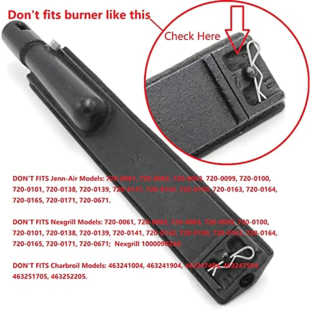 GRILLJOB 4 Pack Heavy Duty Cast Stainless Steel 304 BBQ Grill Burner Replacement Parts for Cal Flame G Series and P-Series Grills, NEXGRILL, Thermos Turbo Beefeater Bull Aussie Blaze