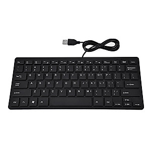 Wired Gaming Keyboard, Universal Mini USB Wired Silent Ultra-Thin 78 Keys Keyboard for Desktop Computer Laptop PC(Black)