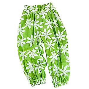 AwarFy Toddler Kids Baby Girls Boys Cotton Polka Dots Linen Elastic Basic Long Pants Bloomers Casual (Coffee #2, 5-6 Years)