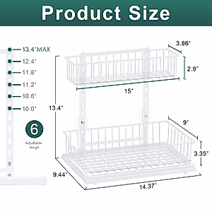 Beainbox Under Sink Organizer, Adjustable Metal Under Sink Storage, Put Out Sink Cabinet Organizer of Kitchen Bathroom