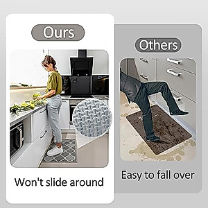 Villsure Kitchen Rugs and Mats, Non Skid Kitchen Runner Rug Absorbent Resist Dirt Kitchen Floor Mat Comfort Standing Mat Made of 100% Polypropylene Machine Washable