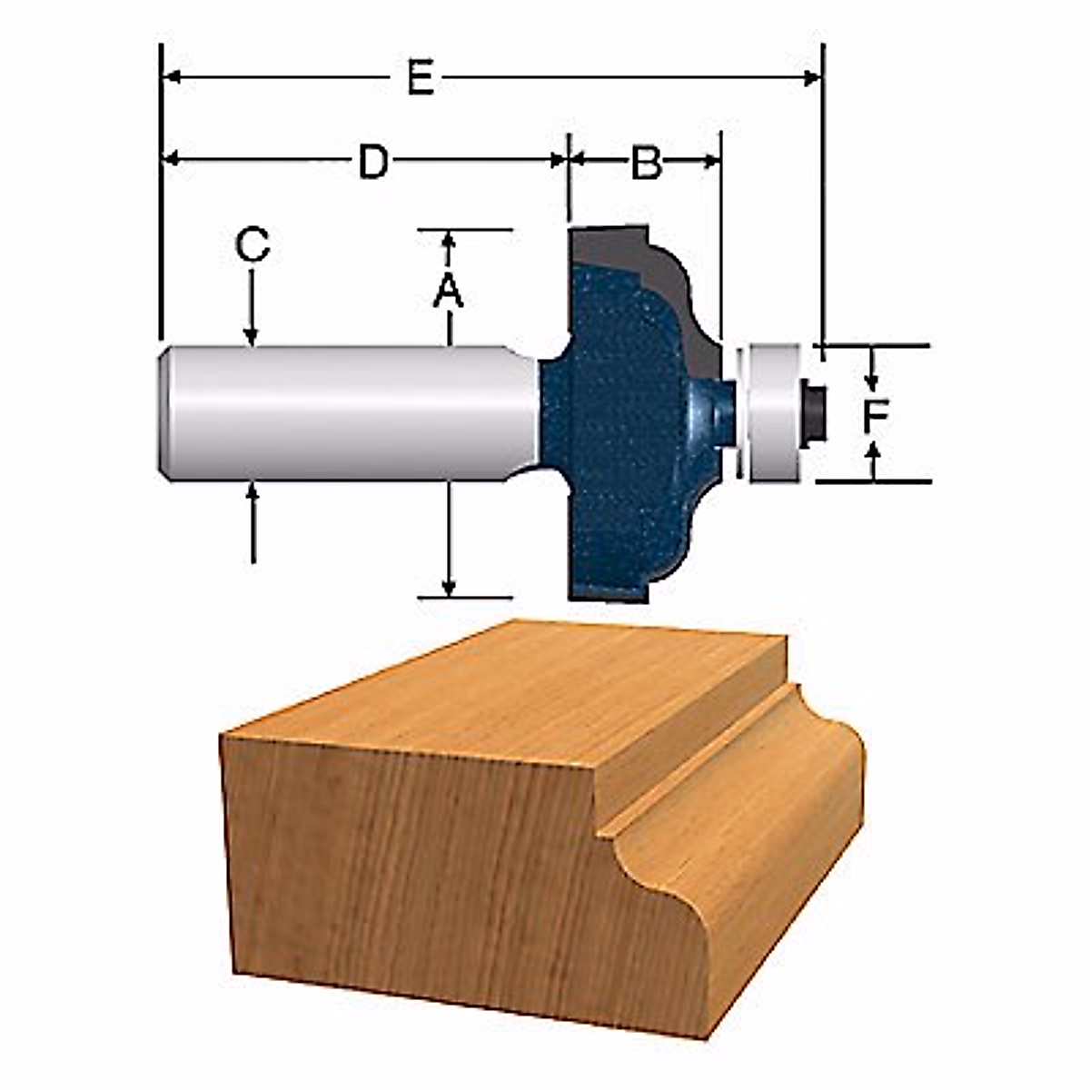 Bosch 85584MC 1-3/8-Inch Diameter 9/16-Inch Cut Carbide Tipped Ogee Router Bit With Fillet 1/4-Inch Shank