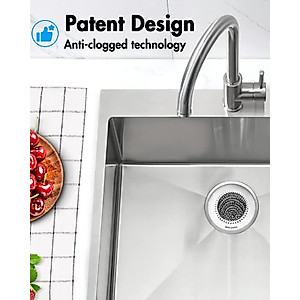 Kitchen Sink Drain Strainer, Flexible Sink Strainer with Stopper, 304 Stainless Steel Anti-Rust Mesh Sink Strainer, Wokdada Revolutionary Clog-Free Food Catcher for Garbage Disposal