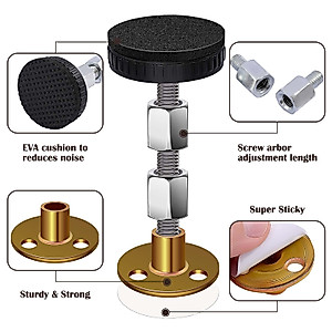 CACASO 4PCS Headboard Stoppers for Wall,Adjustable Threaded Bed Frame Anti-Shake Tool,Prevent Loosening Anti-Shake Bedside Fixer,Telescopic Support Stabilizer Headboard Stabilizer for Bed,Room Wall