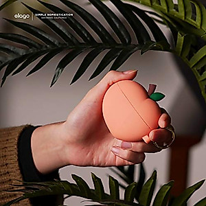 elago Peach Case Compatible with Apple AirPods Pro Case, 3D Cute Design Case Cover with Keychain, Supports Wireless Charging (Peach) [US Patent Registered]