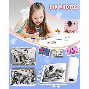 Dylanto Printing Paper, Printing Camera Refill Thermal Paper 10 Rolls, BPA Free